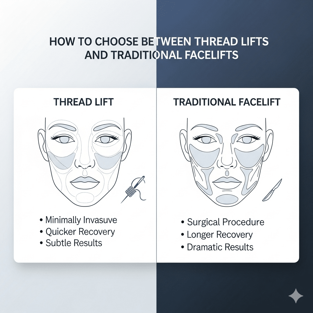 How to Choose Between Thread Lifts and Traditional Facelifts